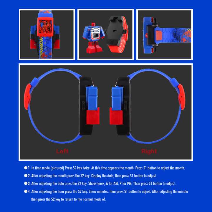 SKMEI 1095 Creative Fashion Transformers Boy Kids Toy Watch Children ...