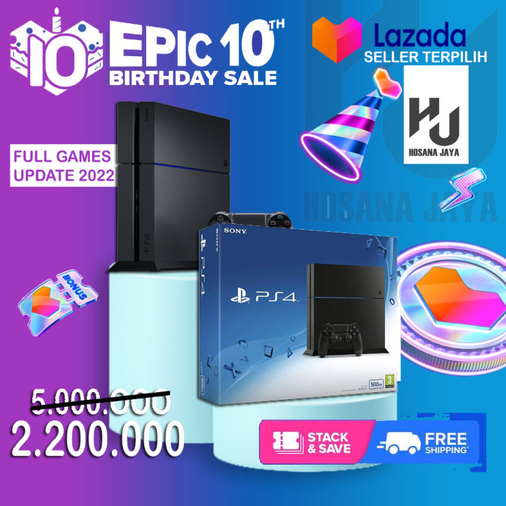 ps4 fat 1tb Fw 10.71 free Game + 2 Stik - harga promo | Lazada Indonesia