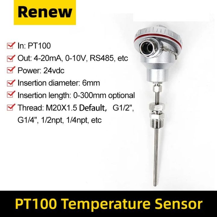 Pt100 Input Pipe Temperature Sensor Furnace Thermal Resistance RTD With ...