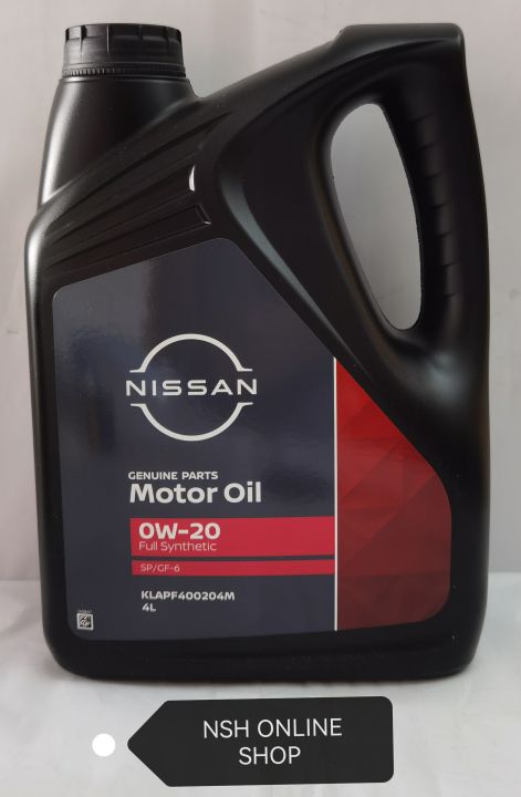 Nissan 0W-20 SP/GF-6 Fully Synthetic Engine Oil (4 litre) 100% Nissan ...