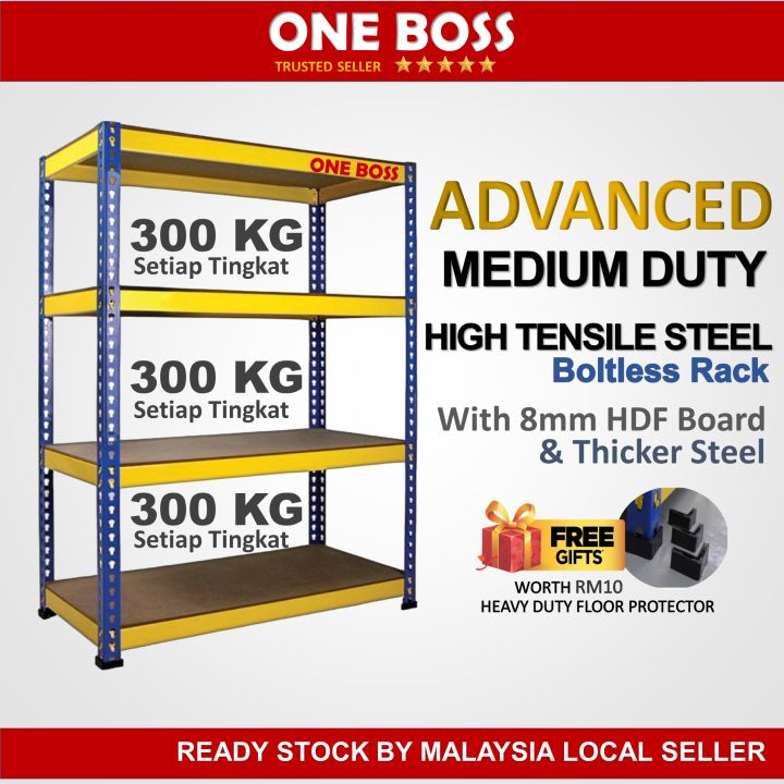 1BOSS 4 Tier Boltless Medium Duty Rack Warehouse Store Office File Home ...
