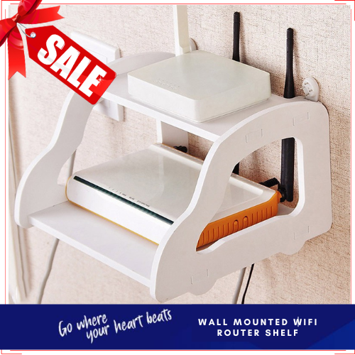 Storage Rack Display Holder Double Floating Wall Mount Shelf Desk Set ...