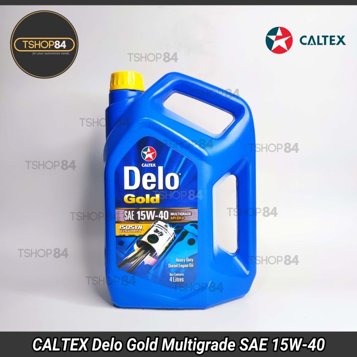 DELO Gold Caltex SAE 15W-40 Diesel Engine Oil 4Liters 4L Heavy Duty ...