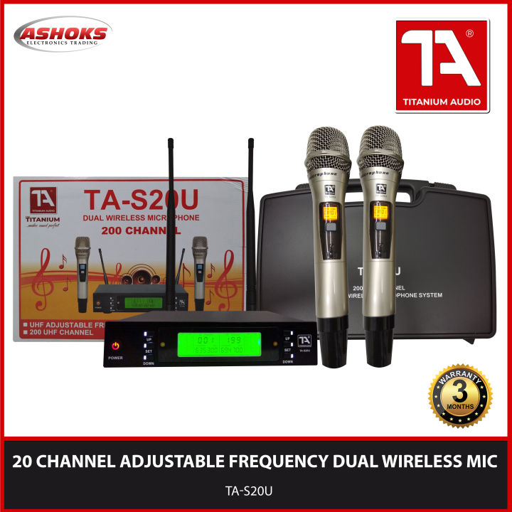 Titanium Audio TA-S20U Dual Wireless Microphone / 20 UHF Channel / KTV ...