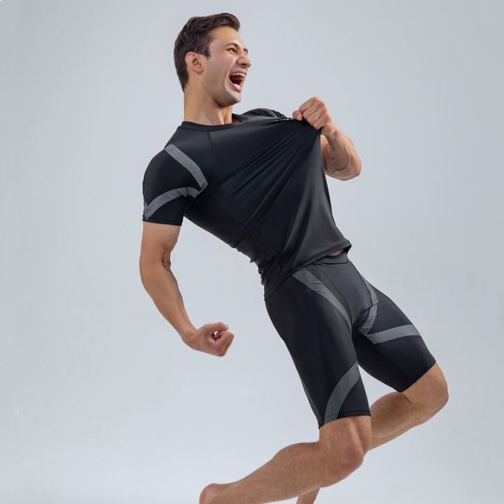 Men's Professional Swimming Shirts Seaside Beach Swim Trunks Quick Dry ...