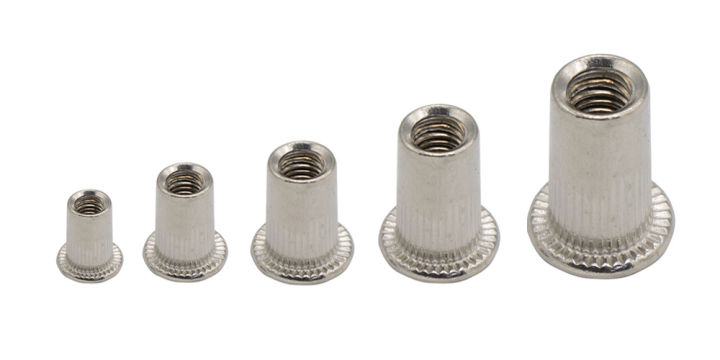 M3 M4 M5 M6 M8 M10 M12 304 Stainless Steel Flat Head Threaded Rivet Insert Nutsert Cap Rivet Nut ...