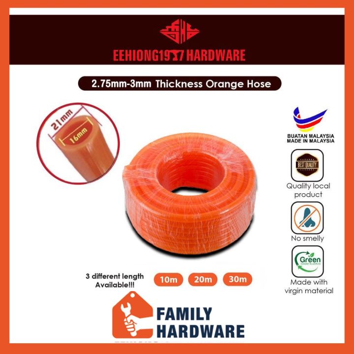 16mm x 30m Orange pvc Hose 3mm Thickness GARDEN HOSE GETAH PIPE air ...