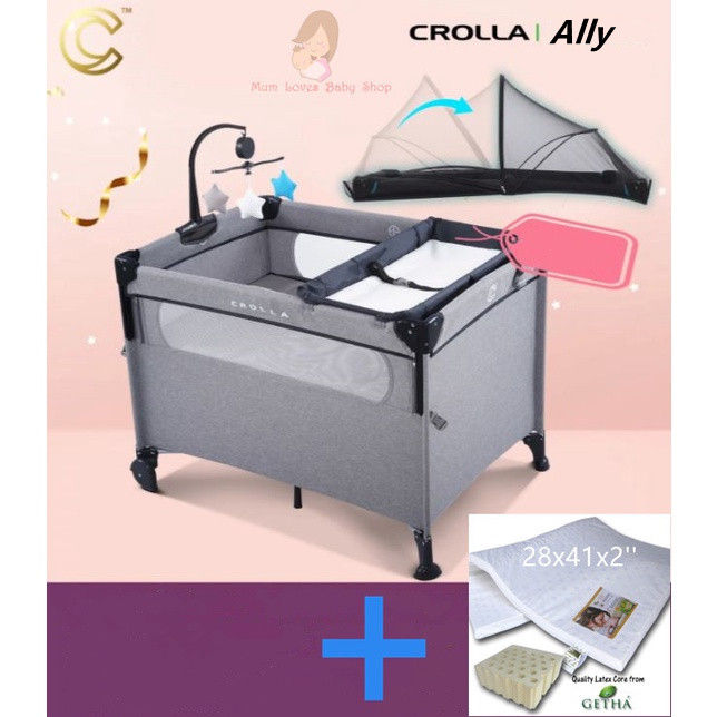 Crolla - Ally Foldable One Side Sliding Door Travel Cot / Playpen ...