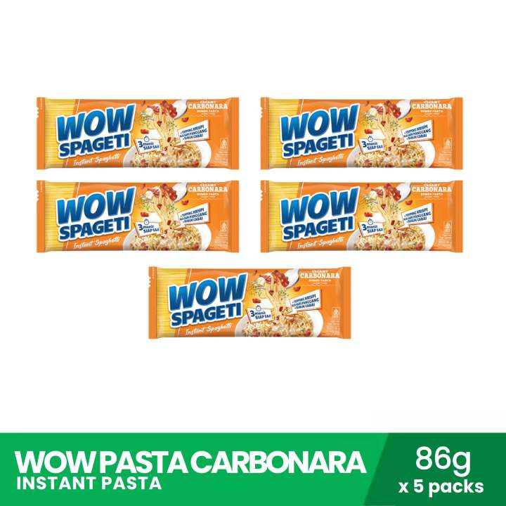 WOW PASTA Carbonara Instant Pasta 86g x 5 packs, instant noodles ...