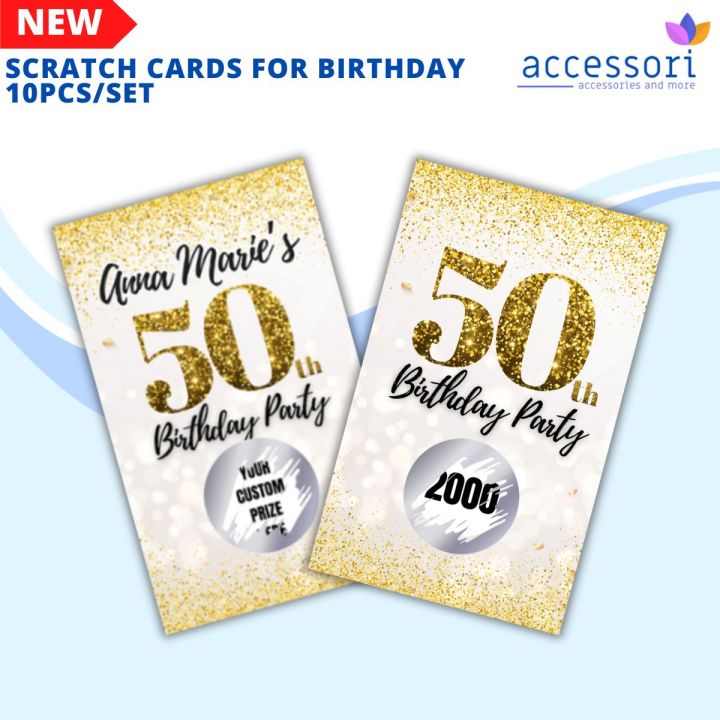 Scratch Card for Birthday Party 10pcs. 2x3.5 inches Happy Party Scratch ...