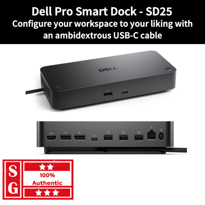Dell Pro Smart Dock SD25 Dell 210-BRJY with HDMI, RJ45 Ethernet, USB-C ...