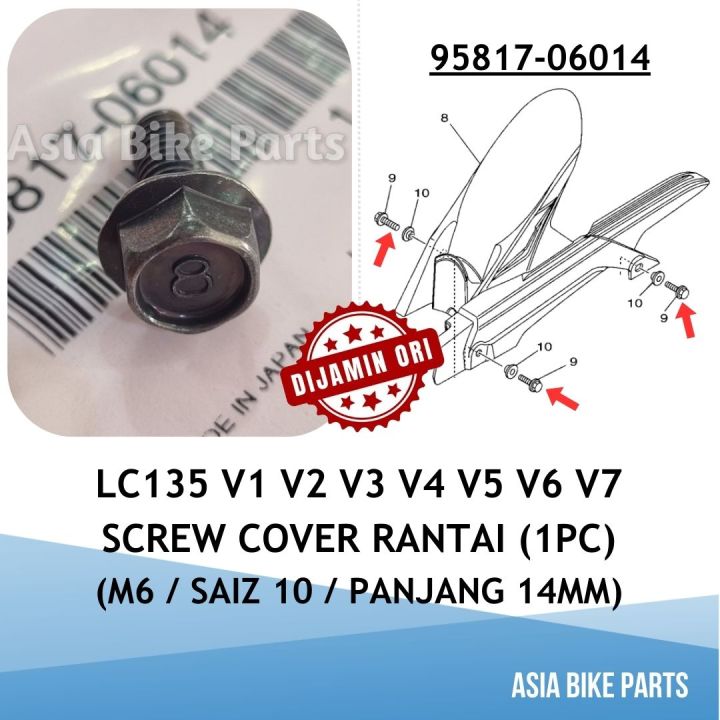 Yamaha Original LC135 V1-V7 Cover Rantai Bolt RXZ Pelampung Minyak ...