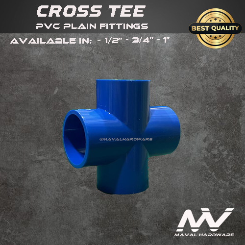 PVC Blue Fittings - Cross Tee; 1/2", 3/4", 1" | Lazada PH