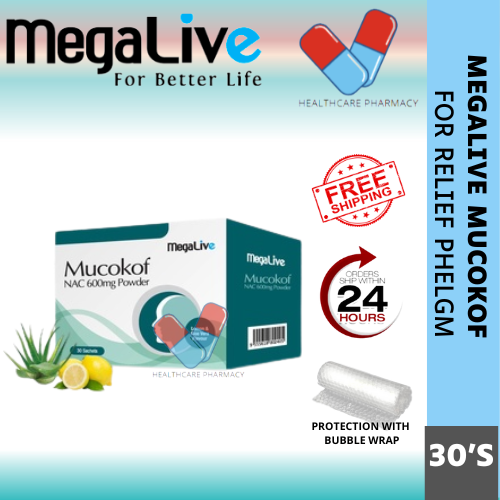 [HEALCAREPHARMACY] MegaLive Mucokof NAC 600mg Powder 30 Sachets | Lazada