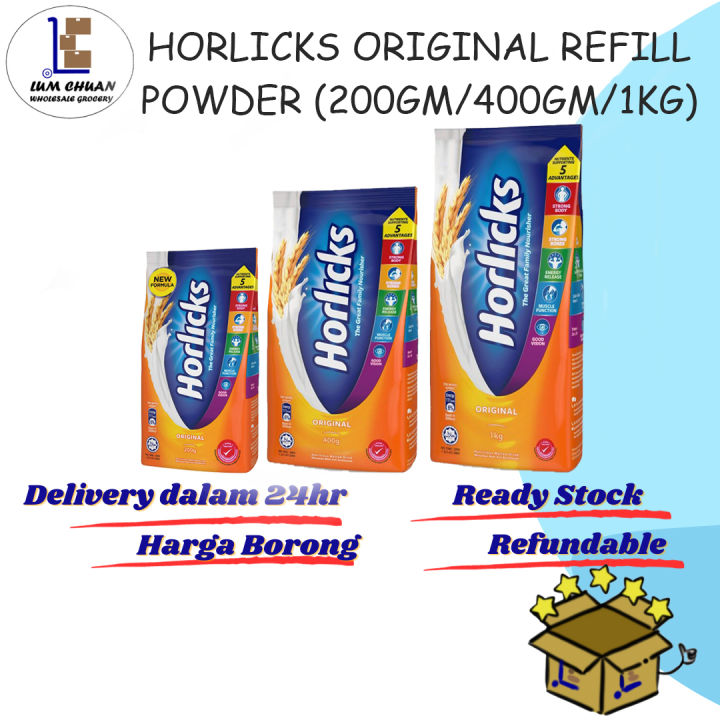 Horlicks Original Powdered Malt Drink Refill Pack [200GM/400GM/1KG ...
