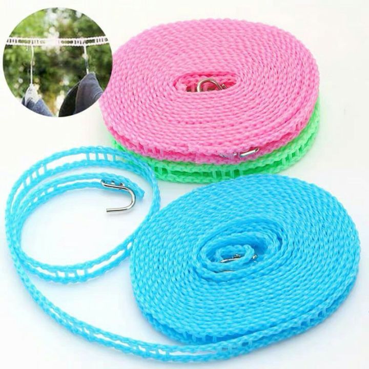 5M Portable Clothesline Outdoor Laundry Hangers Rope Washing Line ...