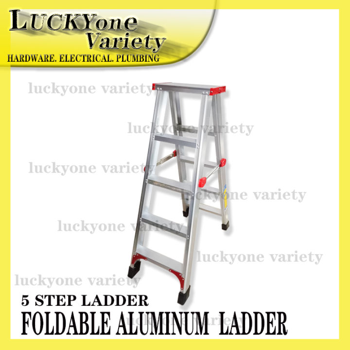 5 STEPS FOLDABLE A-TYPE ALUMINUM LADDER | Lazada PH