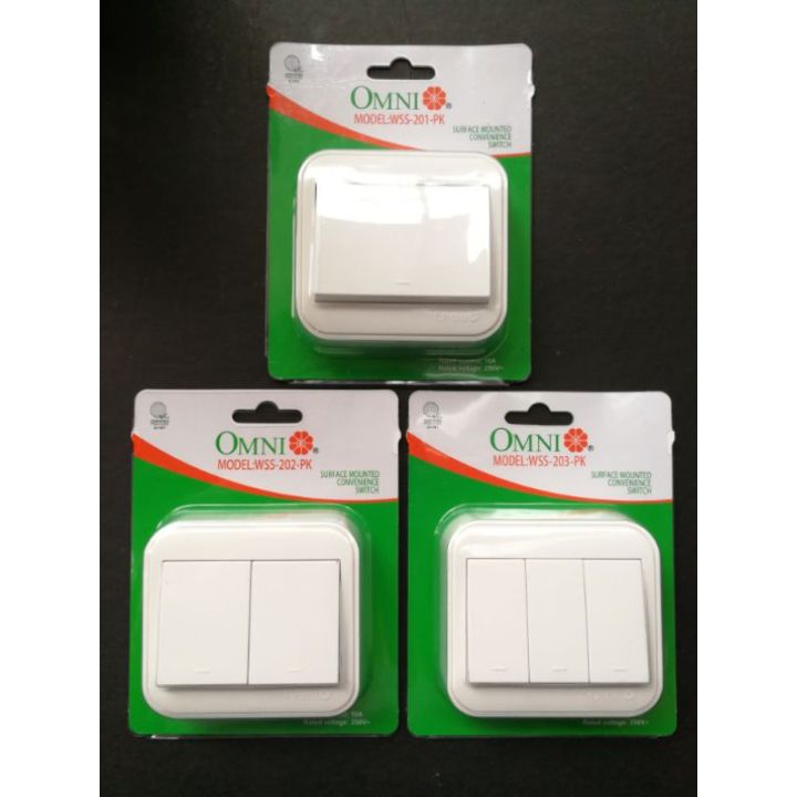 Fast send Omni Surface Mounted Convenience Switch 1 2 3 Gang WSS-201-PK ...