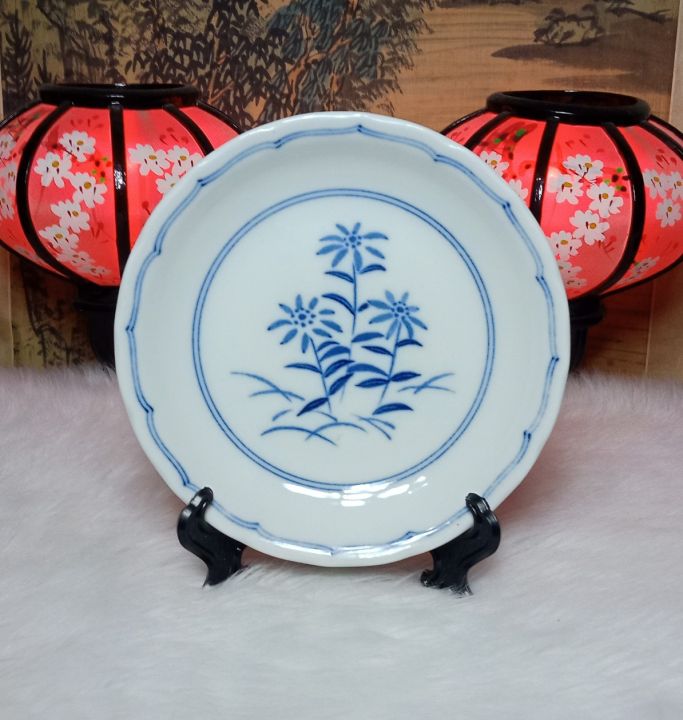 TACHIKICHI BLUE FLORAL CERAMIC DISPLAY PLATE WITH STAND - JAPAN | Lazada PH