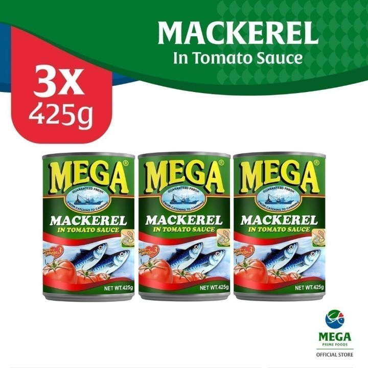 Mega Mackerel In Tomato Sauce 425G By 3'S | Lazada PH