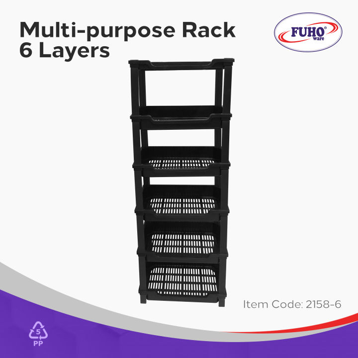 Fuho 6 Layers Multi Purpose Rack / Shoe Rack / Heavy Duty Plastic Rack ...