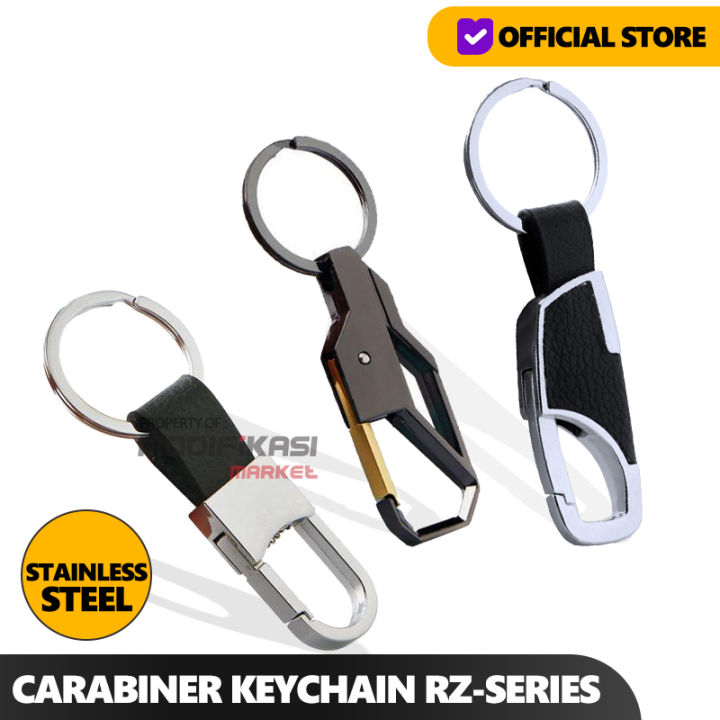 MODIFIKASIMARKET - GANTUNGAN KUNCI CARABINER BESI LEATHER KARABINER ...