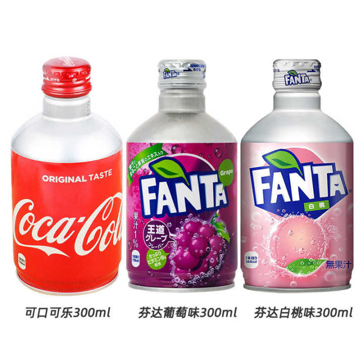 Japan Edition Coca-Cola Original Bullet Tin Can Fanta Grape White peach ...