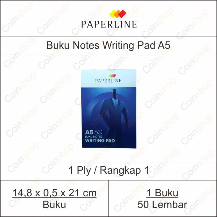 Paperline PF 50 A5 Buku Note Notes Writing Pad 50 Lembar Per Buku ...