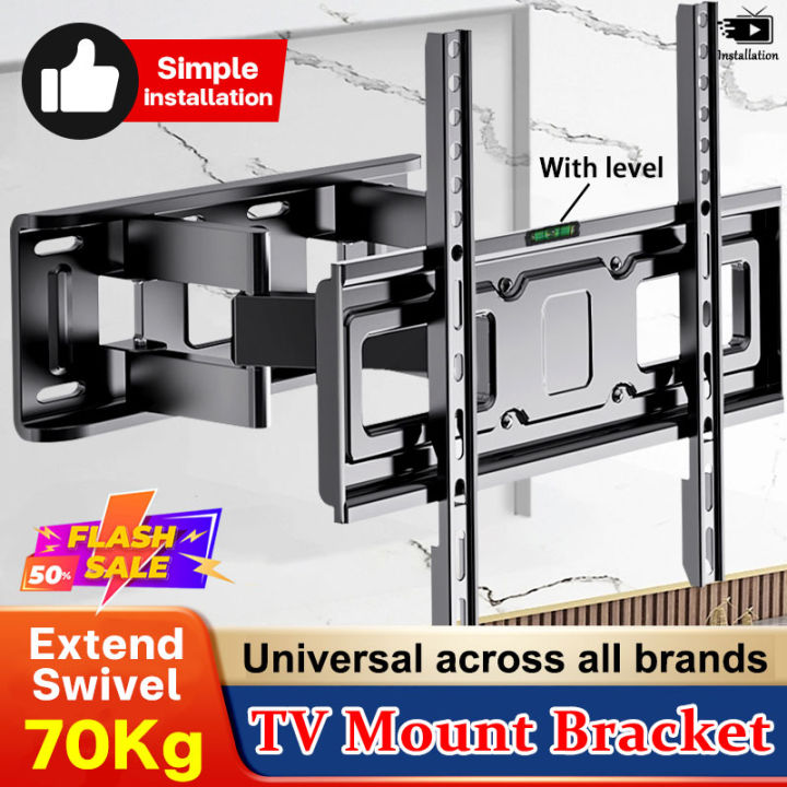 TV Bracket for 26-55 inches tv 70KG 6 Arms TV Mount Swivel Tilt Wall Mount Stand Retractable ...