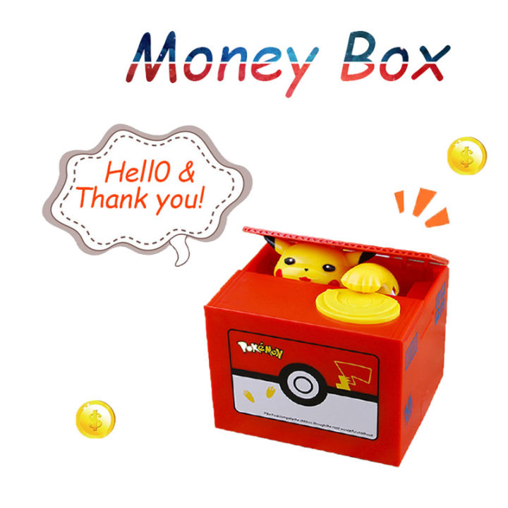 Automated Pokémon Panda Cat Steal Coin Bank Money Saving Box Electronic ...
