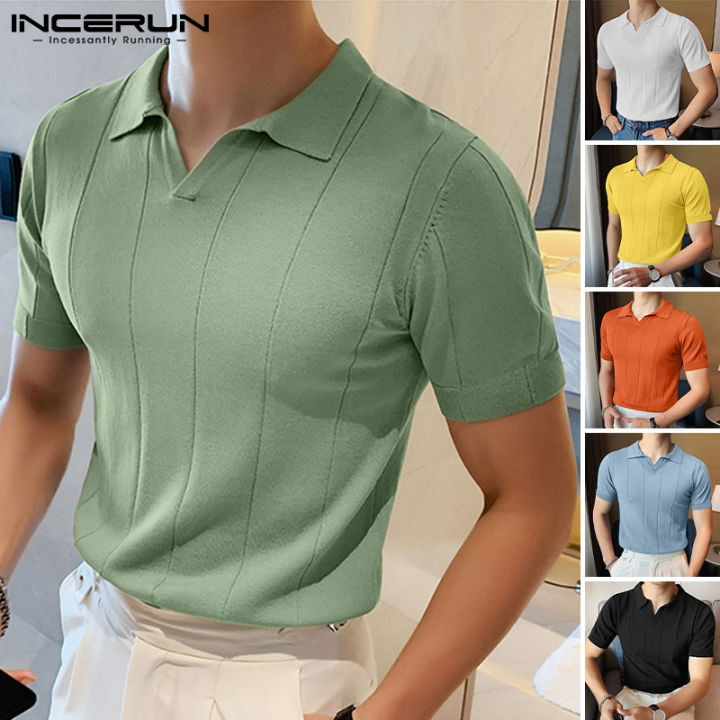 ChArmkpR Store INCERUN Men Short Sleeve T Shirt Henley Collared Casual ...