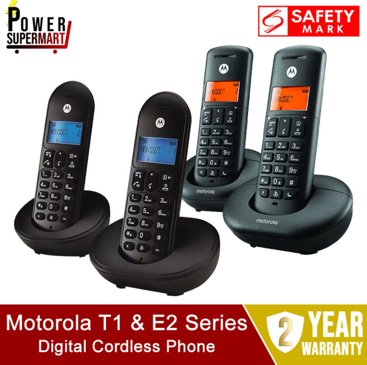 Motorola T101 | T102 | E201 | E202 Digital Cordless Phone. Call Blocking Technology. Bright ...