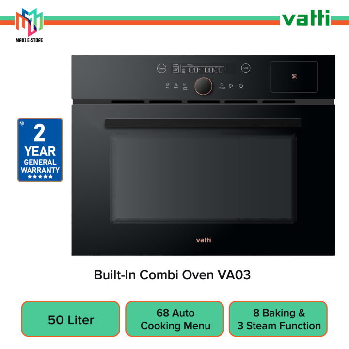 Vatti VA03 50L Build-in Combi Oven with 3 Steam Functions, 8 Baking ...