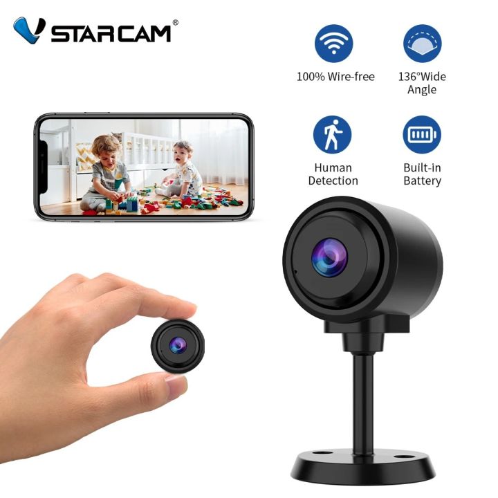 Vstarcam Mini Camera Indoor WiFi Human Detection HD Color Night Vision Bluetooth Connectivity ...
