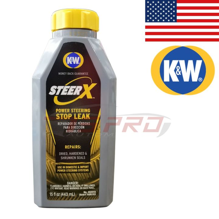 K&W STEER X Power Steering Stop Leak (Treatment) 15fl oz (443 ml ...