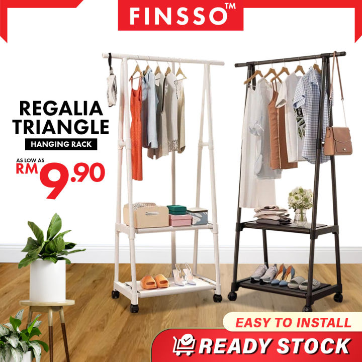 FINSSO REGALIA Triangle Clothes Hanger clothes rack and Storage Rack ...