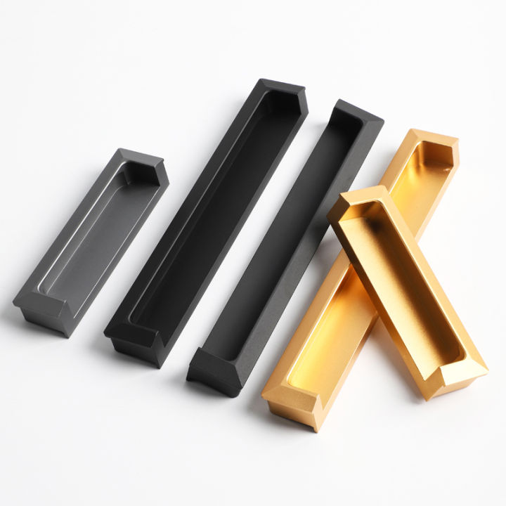 BaiNong Concealed closet sliding doors pulls black drawer handles ...
