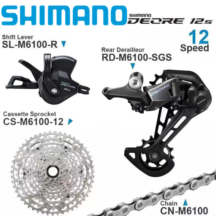 SHIMANO DEORE M6100 Groupset 12 Speed MTB M6100 Shifter Rear Derailleur Chain M6100 M7100 ...