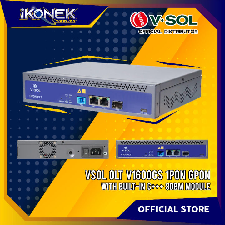VSOL OLT V1600GS 1PON GPON with built-in C 8dbm Module | Lazada PH