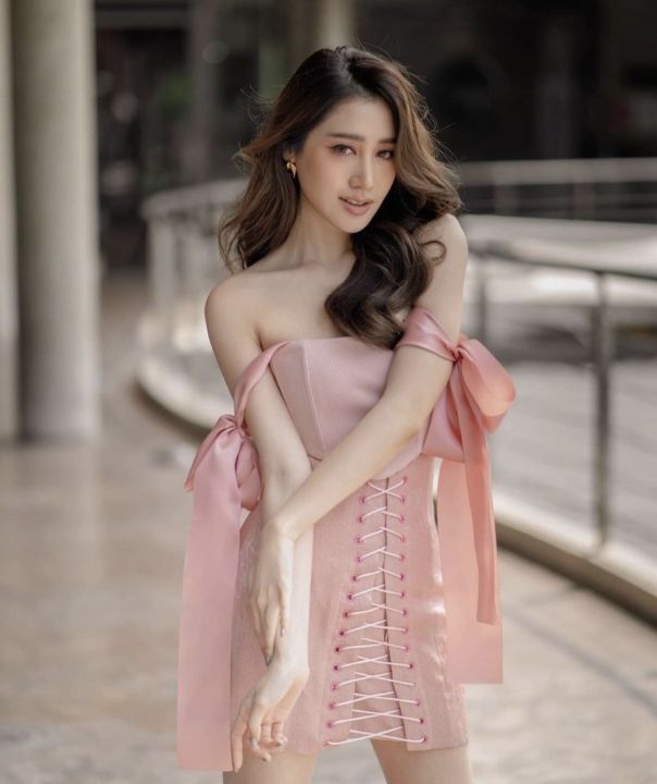 O.D.C - Ribbon Corset Pink Satin | Lazada.co.th