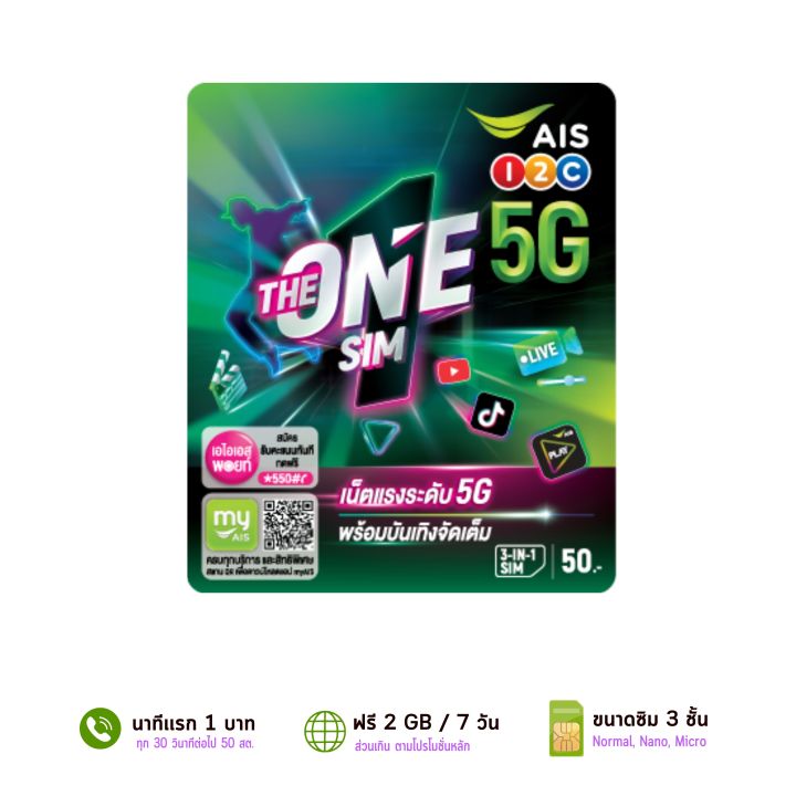 เอไอเอส THE ONE SIM จัดเต็มทุกความบันเทิง พร้อมสัมผัสความแร็ง 5G ฟรี ...