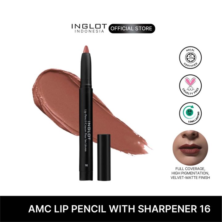 INGLOT AMC Lip Pencil with Sharpener 16 - Lip Liner/Lipstick dengan ...