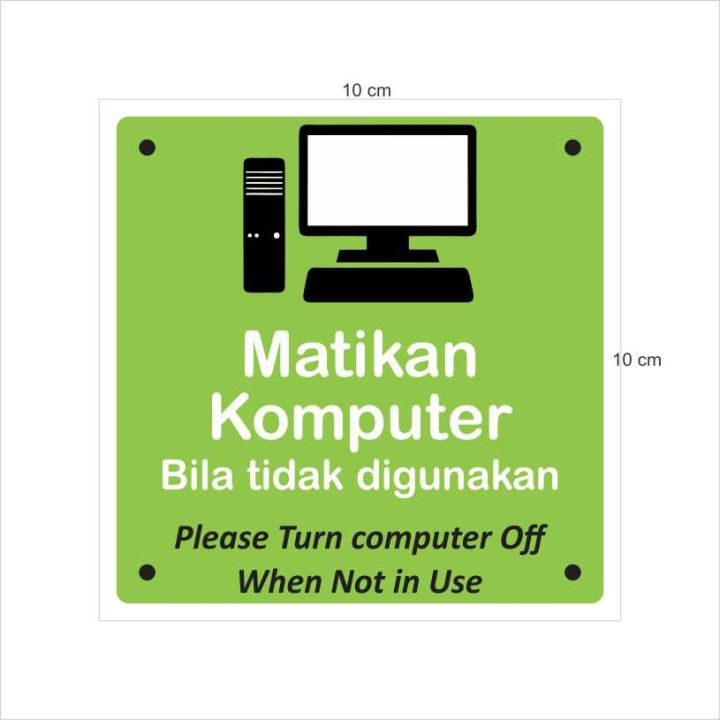 STIKER Matikan Komputer bila tidak digunakan | Lazada Indonesia
