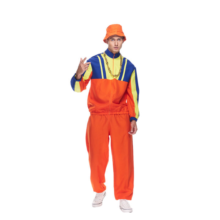 EraSpooky Men's 90s Hip Hop Rhyme Royalty Costume Adult Old School ...
