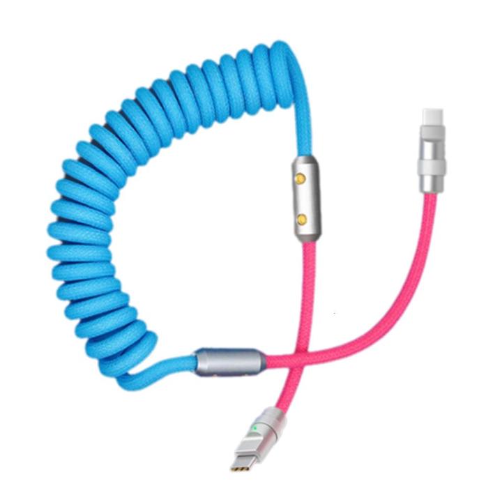Retractable Spring Cable, 120W USB C Rapid Charging Cable For Type C ...