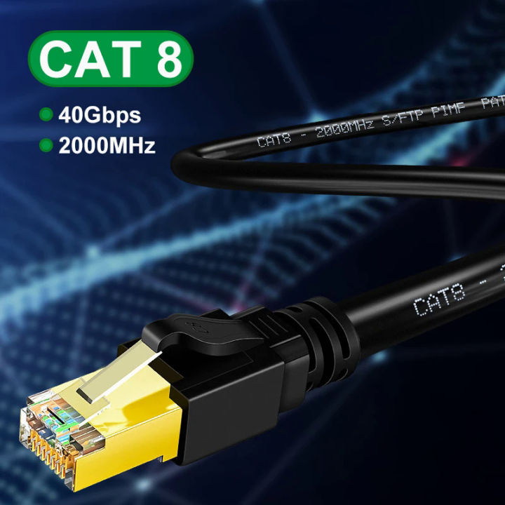 40Gbps Ethernet Cable 30m Rj45 Cat8 Lan Cable Double Shield Wire CAT 8 ...