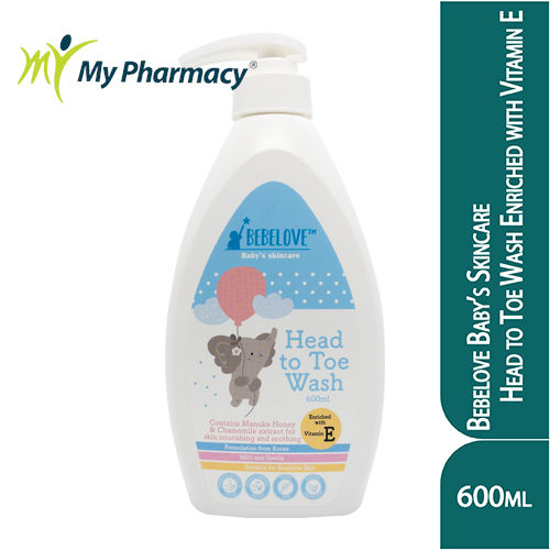 BEBELOVE BABY'S SKINCARE HEAD TO TOE WASH ENRICHED WITH VITAMIN E 600ML ...