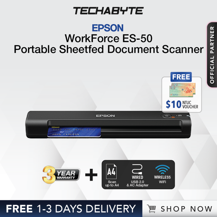Epson WorkForce ES-50 Portable Sheetfed Document Scanner | Lazada Singapore