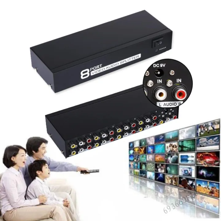 8 Ports RCA Video Audio AV Switch Switcher Selector 1 In 8 Out TV ...