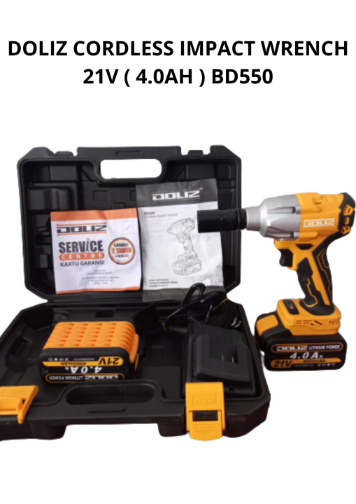 DOLIZ CORDLESS IMPACT WRENCH 21V (4.0AH)BD550 | Lazada Indonesia